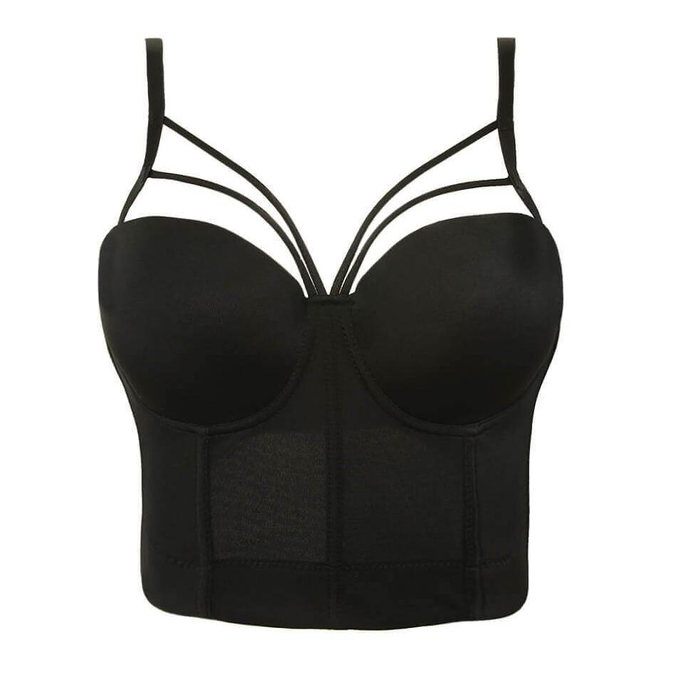 Women's Faux Leather Sexy Bustier Crop Top Party Club Vest - FANCYMAKE ...